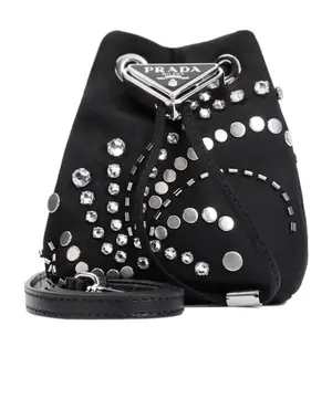 Prada Embellished Drawstring Shoulder Bag