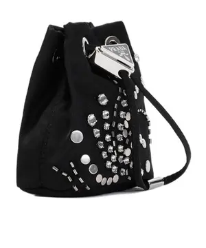 Prada Embellished Drawstring Shoulder Bag