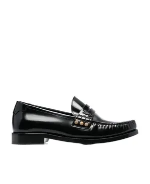 Saint Laurent Slip-on Loafers With Golden Rivets