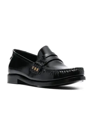 Saint Laurent Slip-on Loafers With Golden Rivets