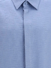 Fendi Ff Jacquard Short Sleeved Shirt - Light Blue