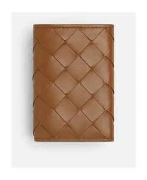 Bottega Veneta Intrecciato Tiny Tri-fold Wallet - Brown