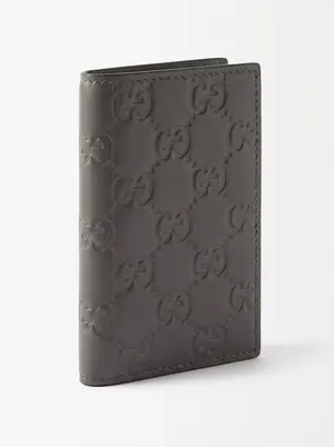 Gucci Gg Emblem Card Case - Grey