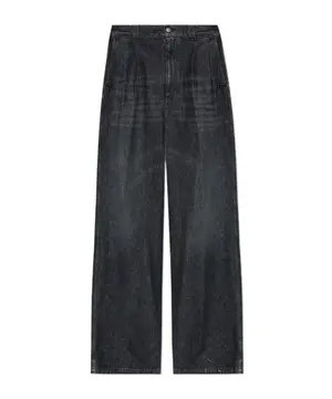 MAISON MARGIELA Elasticated Waistband Wide-leg Jeans - Black