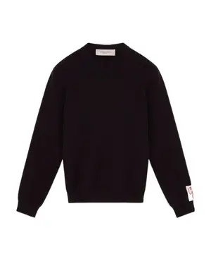 GOLDEN GOOSE Logo Detailed Knitted Jumper - Black