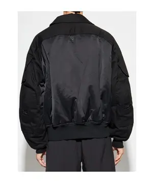 Y3 Contrast Panel Zip-up Bomber Jacket