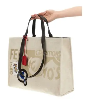 FERRAGAMO Jacquard Tote Bag With Patches