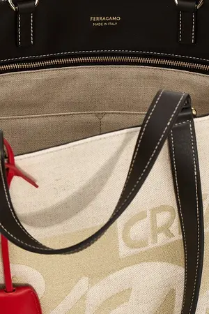 FERRAGAMO Jacquard Tote Bag With Patches