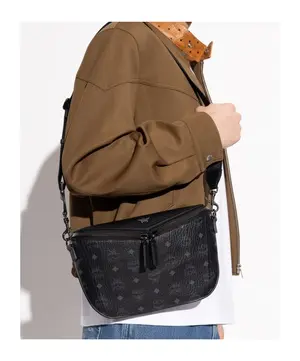 Mcm Small Diamant 3d Crossbody Bag - Black