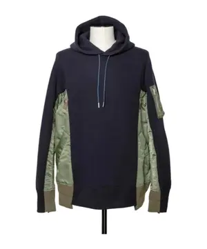 Sacai Panelled Zip-pocket Hoodie - Black