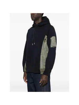 Sacai Panelled Zip-pocket Hoodie