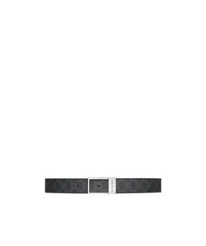 Gucci Logo Engraved Buckle Belt - Black