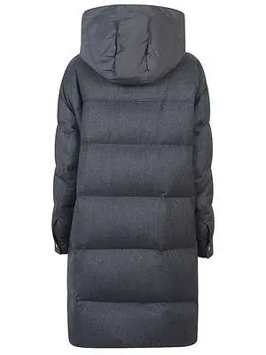 Brunello Cucinelli Long Hooded Cotton Jacket