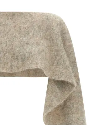 Moschino Brushed-finish Cape With Integrated Gloves - Grey