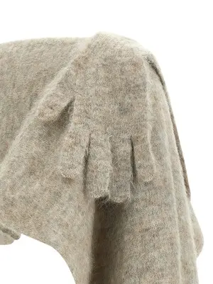Moschino Brushed-finish Cape With Integrated Gloves - Grey