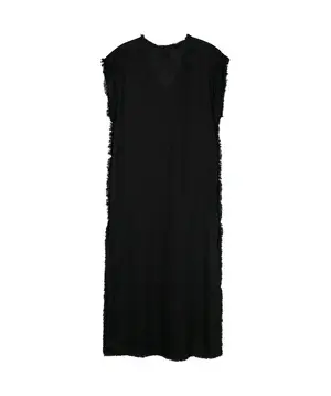 P.a.r.o.s.h Frayed Linen Midi Dress