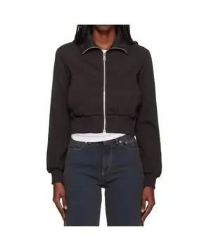 Our Legacy Ribbed Knit Zip-up Cardigan With Pinstripes