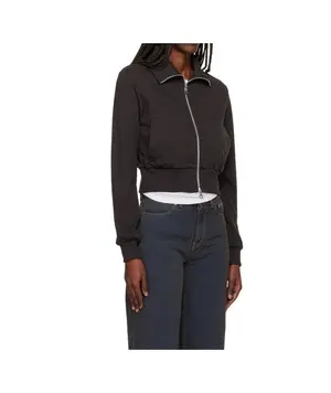 Our Legacy Ribbed Knit Zip-up Cardigan With Pinstripes