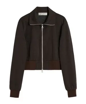 Our Legacy Ribbed Knit Zip-up Cardigan With Pinstripes - No