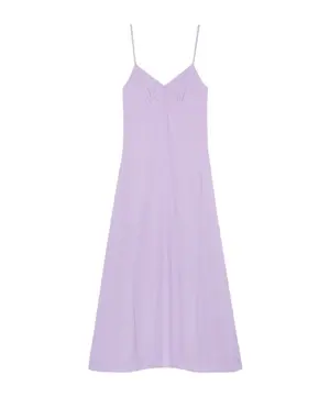 Maison Kitsuné Sleeveless V-neck Flared Dress - Purple