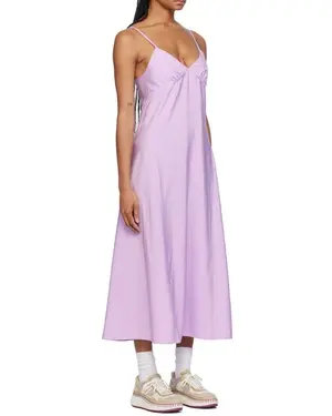 Maison Kitsuné Sleeveless V-neck Flared Dress - Purple