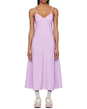 Maison Kitsuné Sleeveless V-neck Flared Dress - Purple