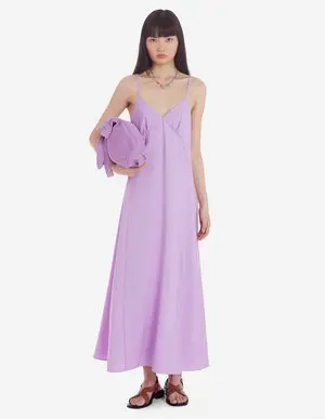 Maison Kitsuné Sleeveless V-neck Flared Dress - Purple