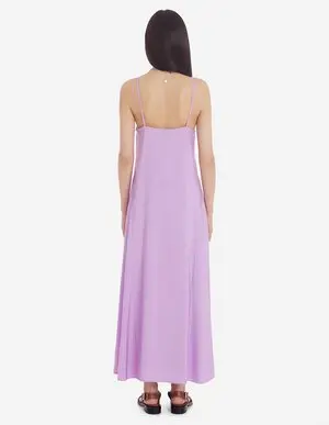 Maison Kitsuné Sleeveless V-neck Flared Dress - Purple