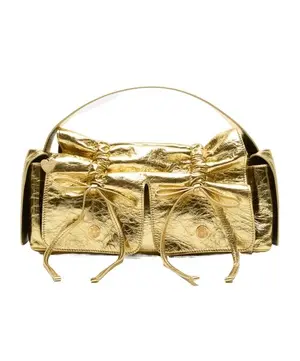 Acne Studios Drawstring Leather Shoulder Bag - Nude