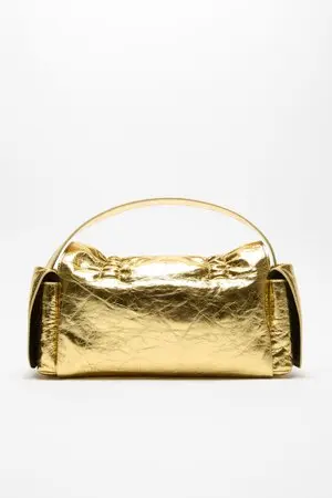 Acne Studios Drawstring Leather Shoulder Bag - Nude