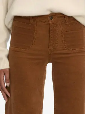 FRAME High-rise Flared-leg Corduroy Trousers - Brown