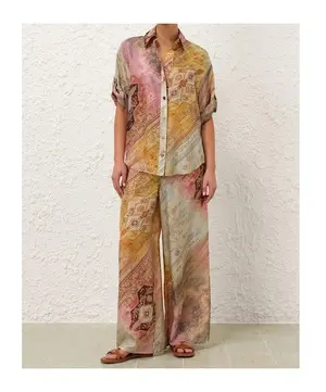 Zimmermann Printed Wide-leg Pants