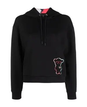 Emporio Armani Logo Patch Hoodie - Black