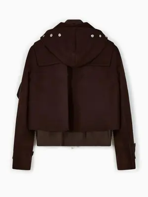 Sacai Toggle-fastening Hooded Jacket - Brown