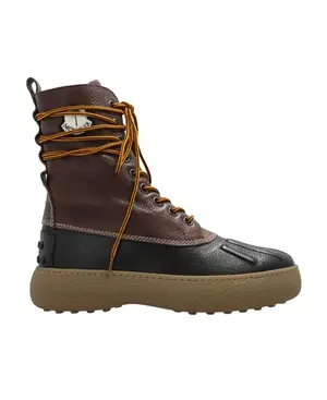 Moncler X Palm Angels Logo Patchwork Lace-up Boots
