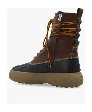 Moncler X Palm Angels Logo Patchwork Lace-up Boots