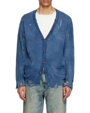 R13 Distressed Cotton Cardigan