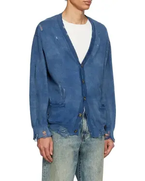 R13 Distressed Cotton Cardigan