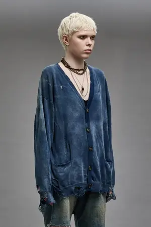 R13 Distressed Cotton Cardigan