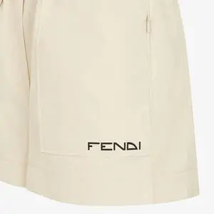 Fendi Logo Print Elasticated Waist Shorts - White