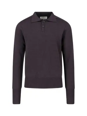 Studio Nicholson Sark Knit Polo Shirt - Black