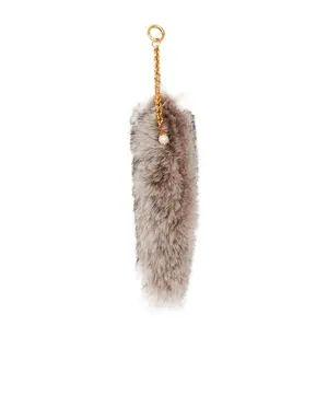 Chloé Shearling Tail And Pearl Charm - Nude
