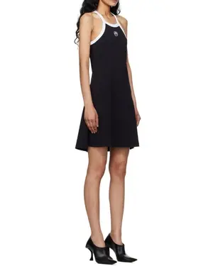 MARINE SERRE Sleeveless Embroidered Moon Logo Dress