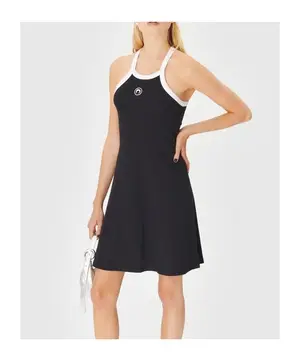 MARINE SERRE Sleeveless Embroidered Moon Logo Dress