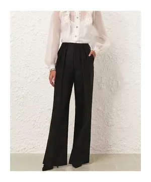 Zimmermann Pleated Wool Wide-leg Pants