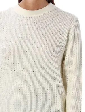 GOLDEN GOOSE Embellished Crewneck Jumper - White