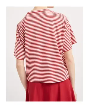 Brunello Cucinelli Striped Cropped T-shirt - Red