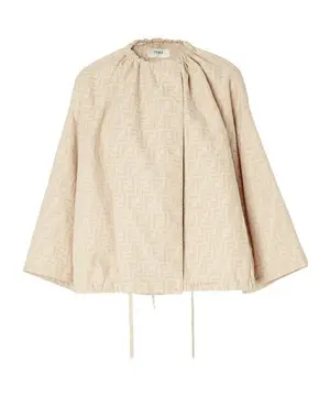 Fendi Ff Detailed Drawstring Jacket