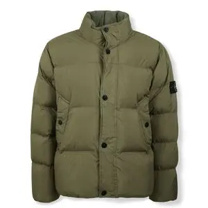 Stone Island Stand Collar Padded Down Jacket - Green