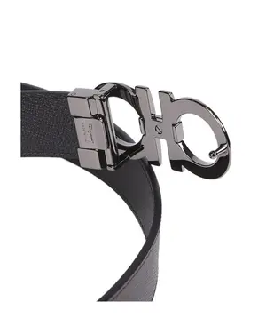 FERRAGAMO Double-sided Logo Belt - Black